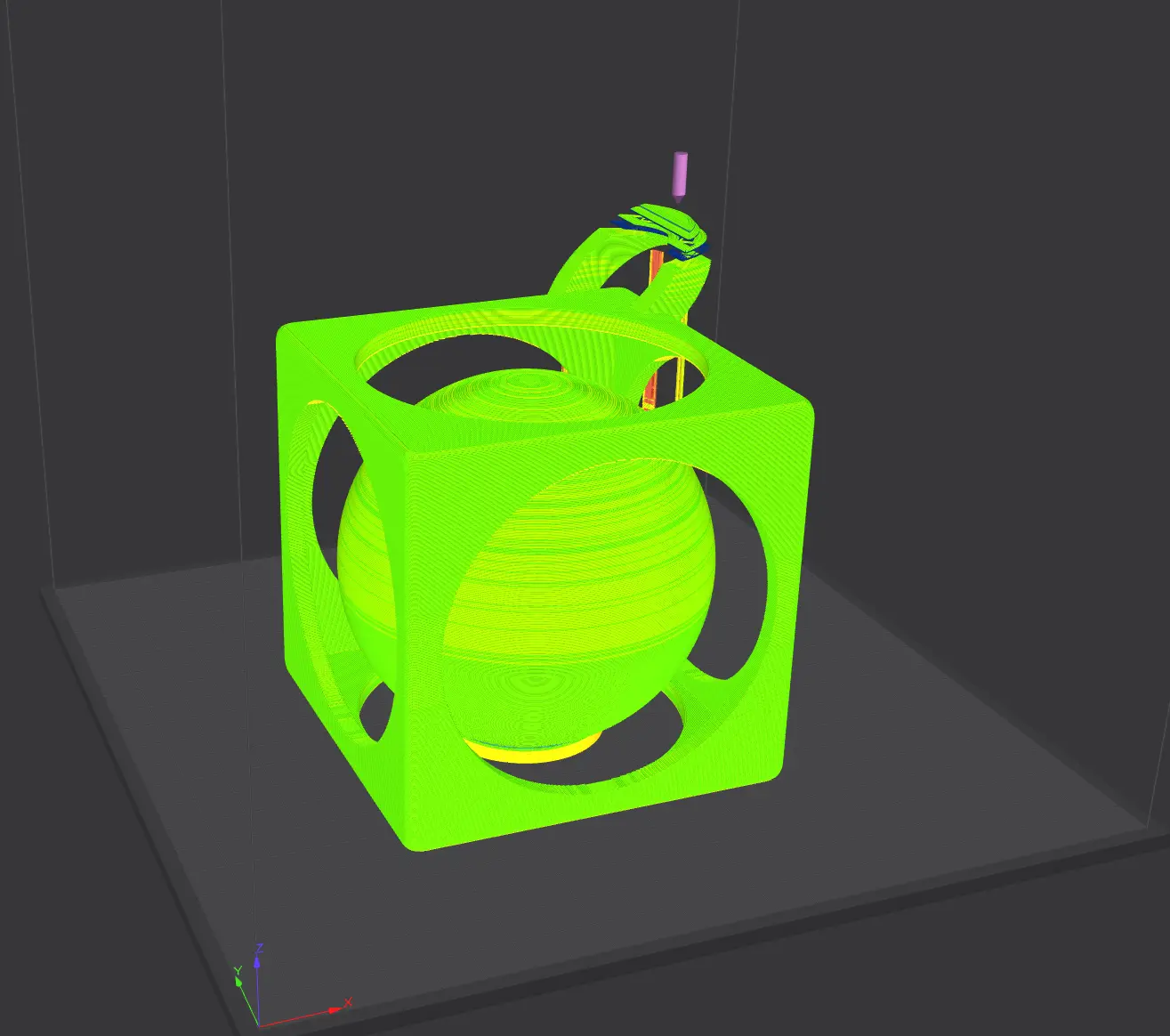 Test Models STL Download - ball in box - impossible sphere in cubby Mishoko