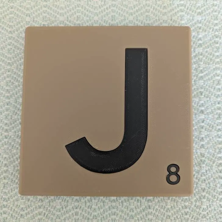 Sculptures & Artworks STL Download - Letter J Scrabble Tileby Trash Can Guy