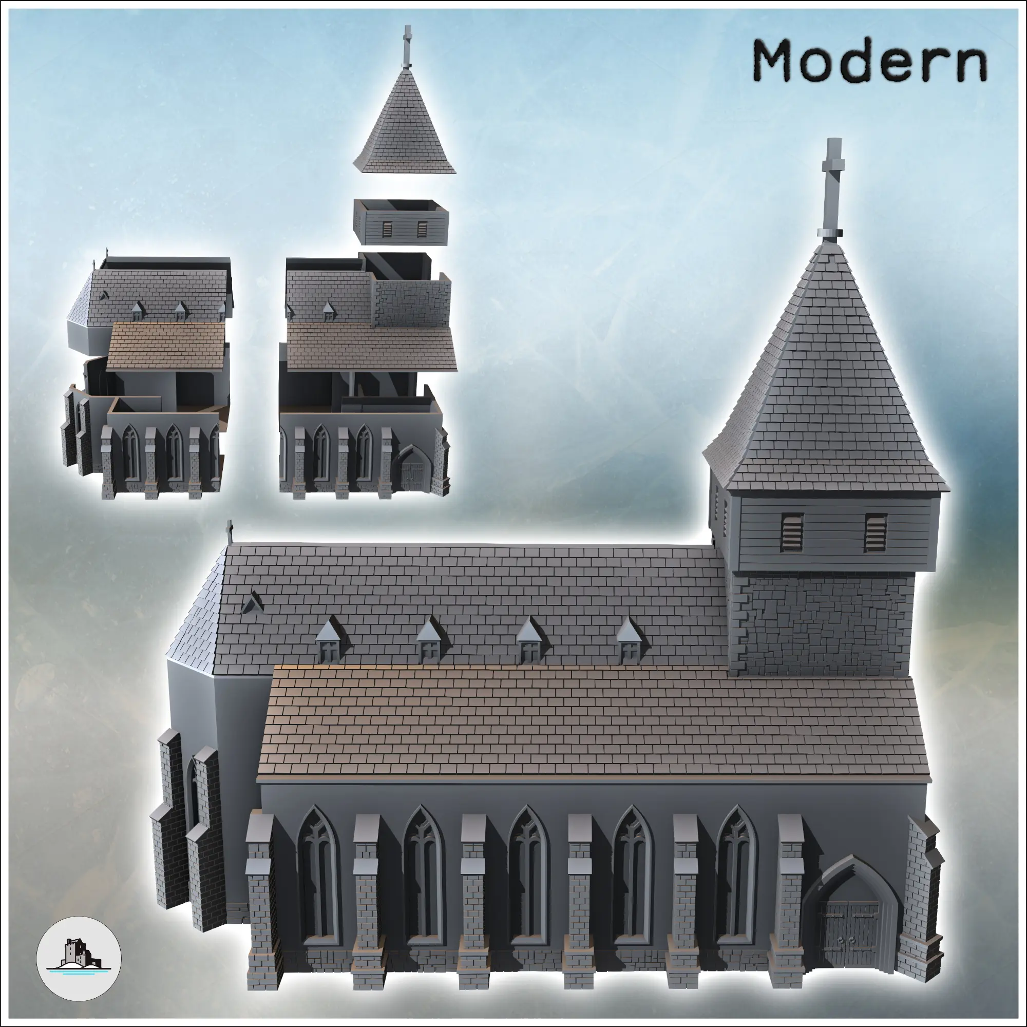 Other STL Download - Church of Bastogne (Normandy, France) - miniatures ...