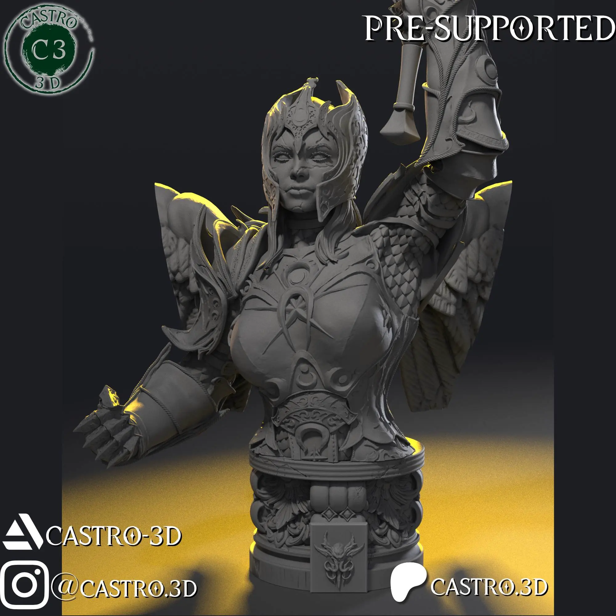 Board Games & Card Games STL Download - Dame Aylin - BG3 Bust ...