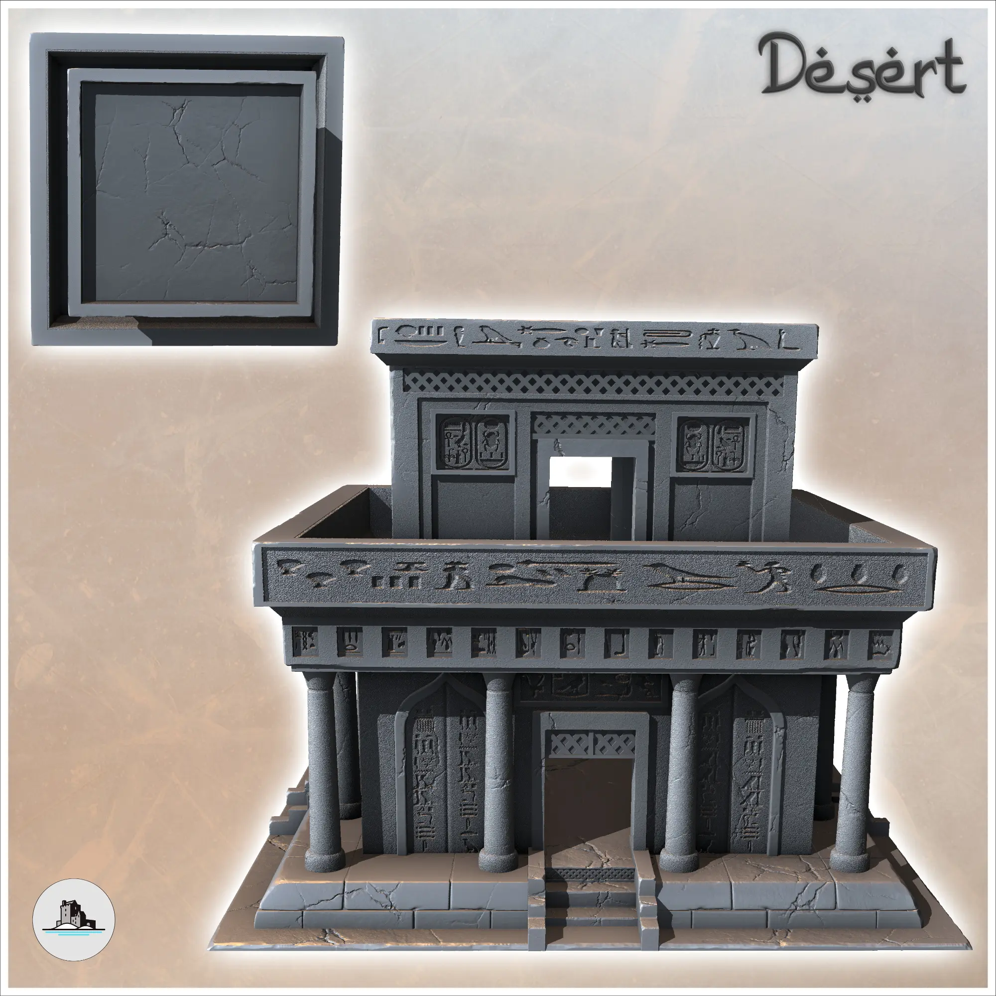 Props & Terrain STL Download - Egyptian Stone Temple with Access Stairs ...