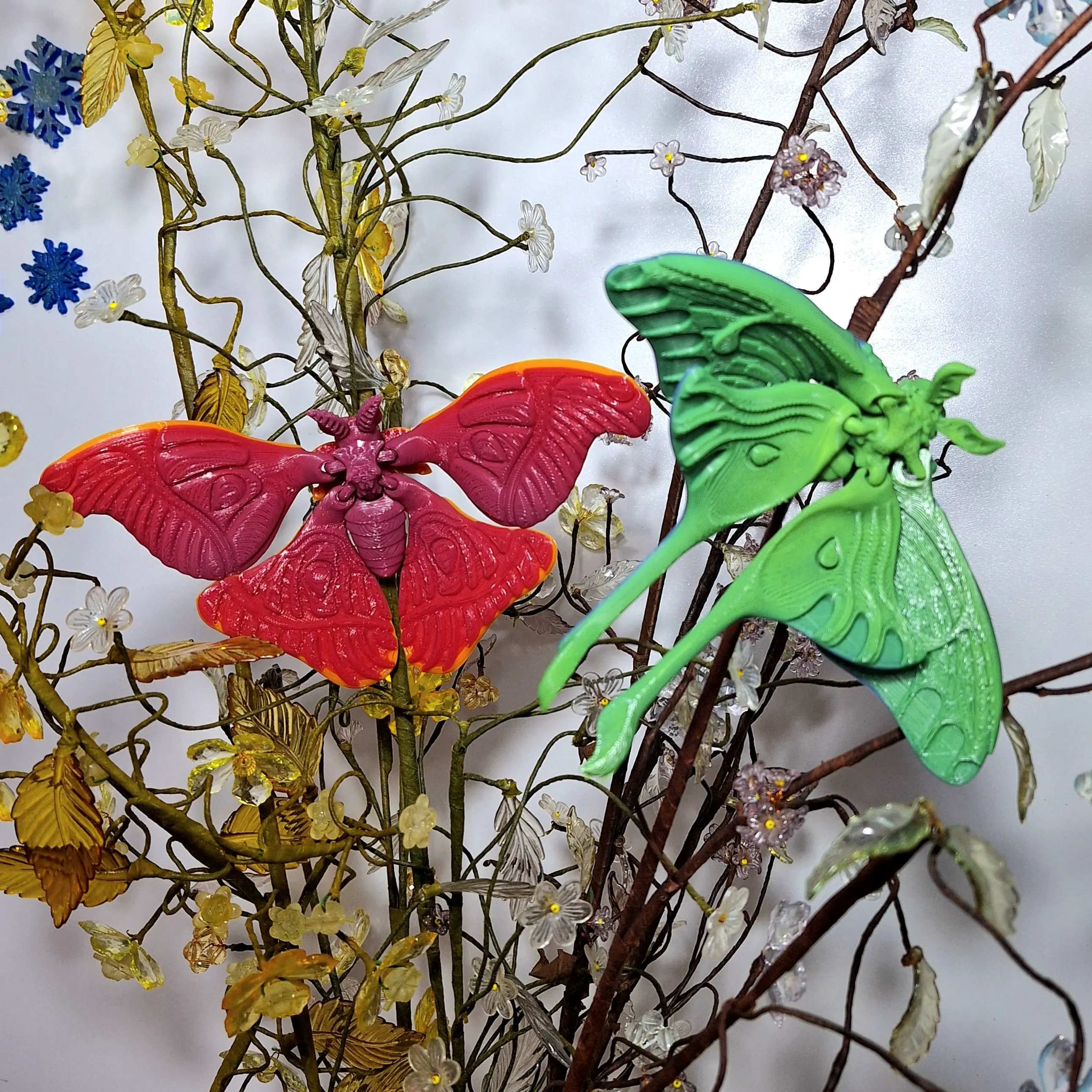 Digital Art STL Download - REALISTIC LUNA MOTH (ARTICULATED, PRINT-IN ...