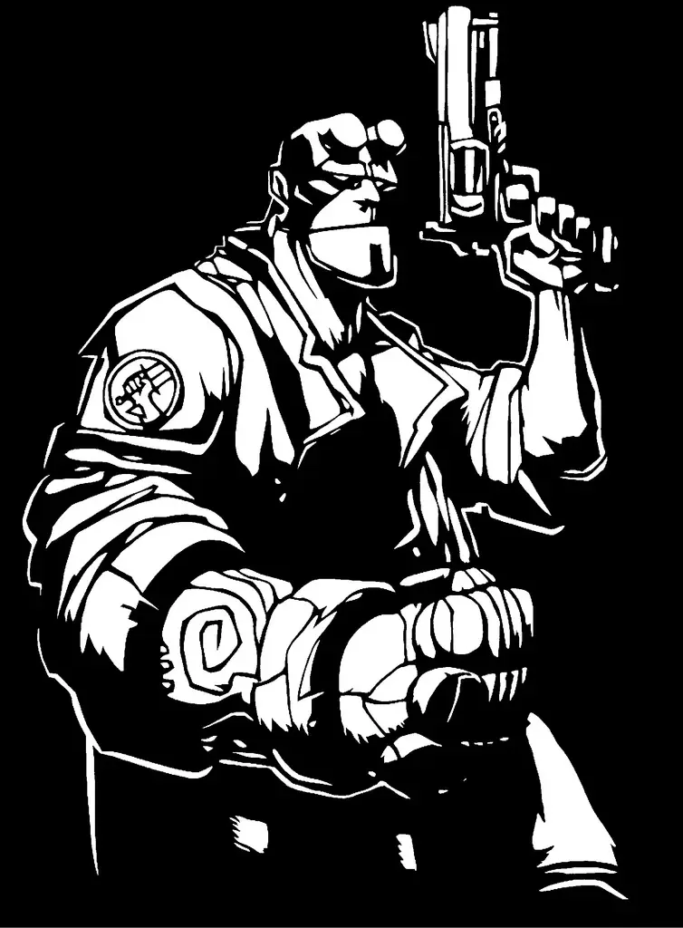 Free Digital Art STL Download - Hell Boy stencil 3by SMT_M 🦊