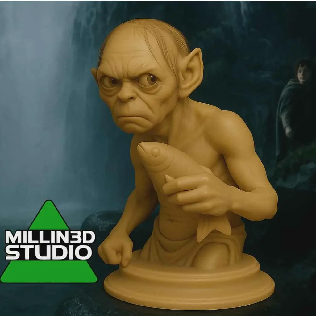 3D Printer Files | 3MF File | Lord of the Rings Gollum Smeagol Fish Bust LOTR Bust Statue ...
