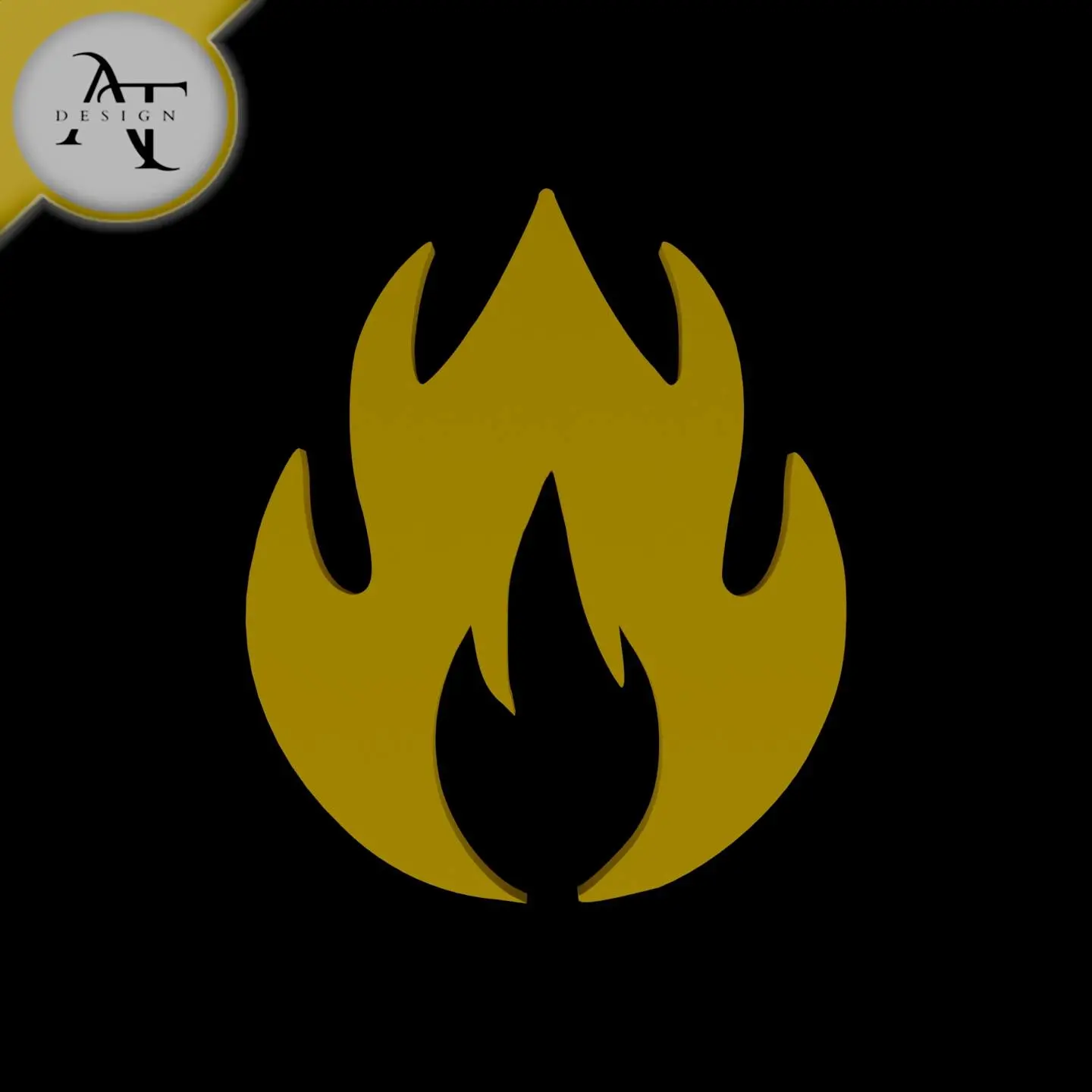 3D Printer Files | 3MF File | Simple Flame Symbol - 2D Art | Creality Cloud