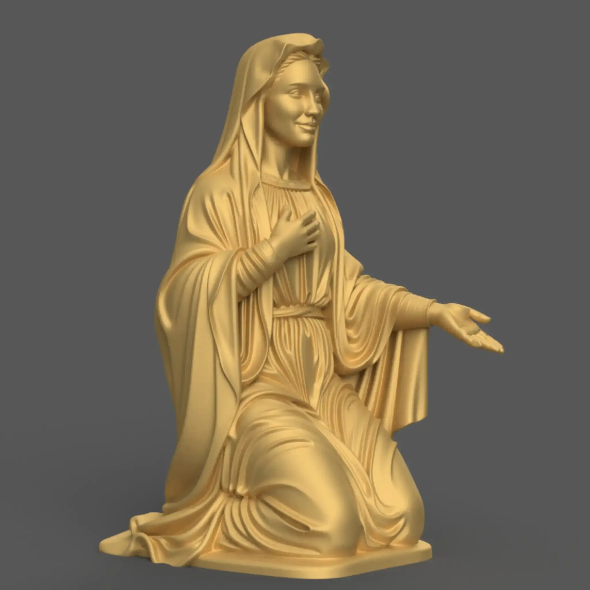 Sculptures & Artworks STL Download - Gorgeous Smiling Mary Nativity STL ...