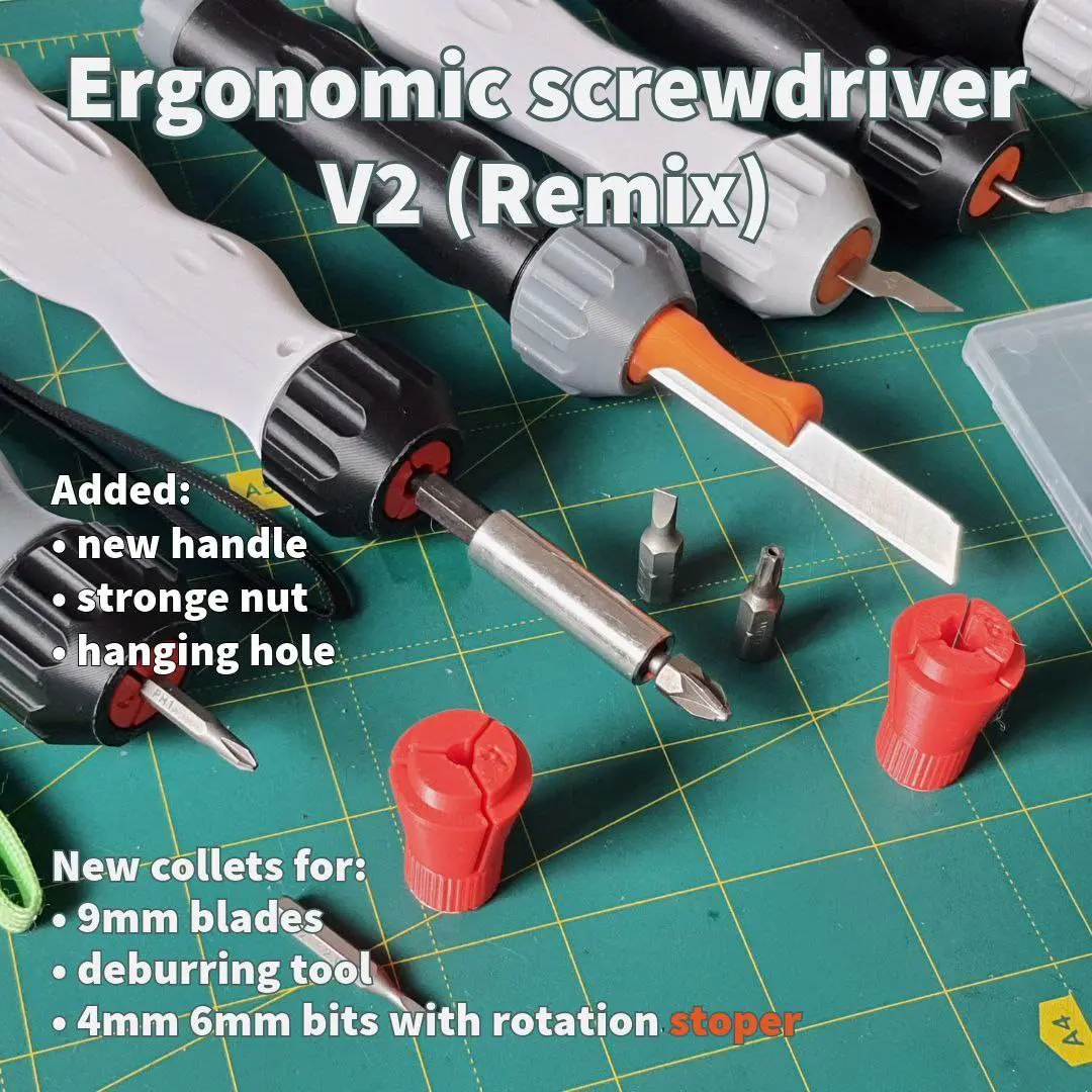3D Printer Files | 3MF File | Universal ergonomic screwdriver V2 | Creality Cloud