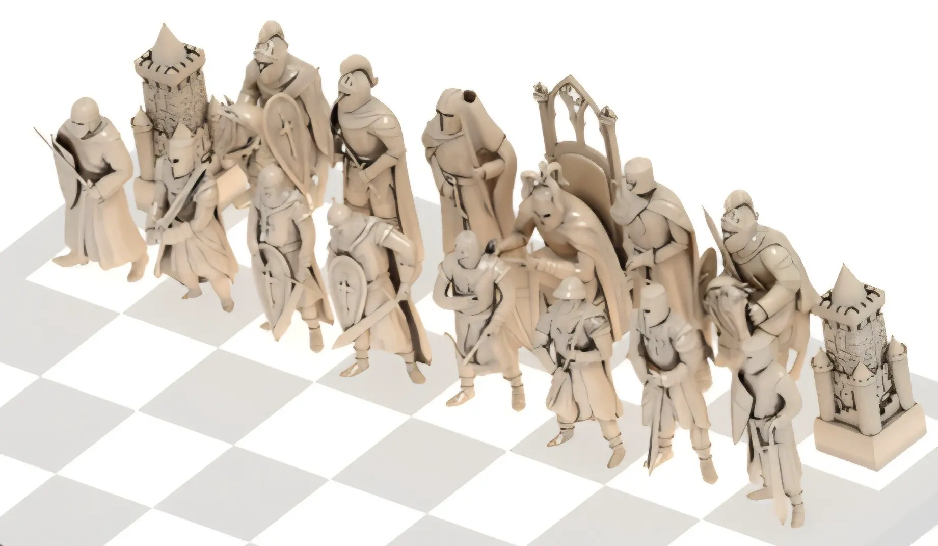 Board Games & Card Games STL Download - Chess set. The army of the ...