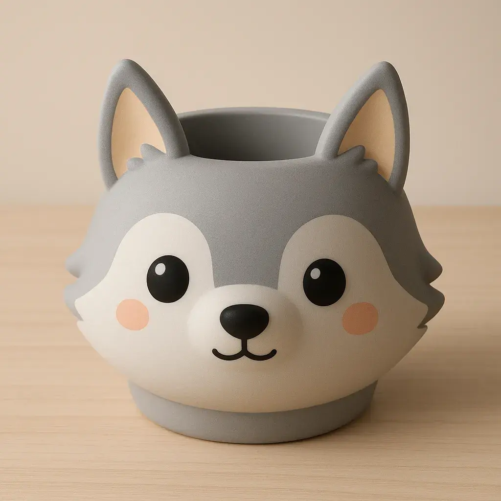 3D Printer Files | 3MF File | Wolf planter pot - Maceta de lobo ...