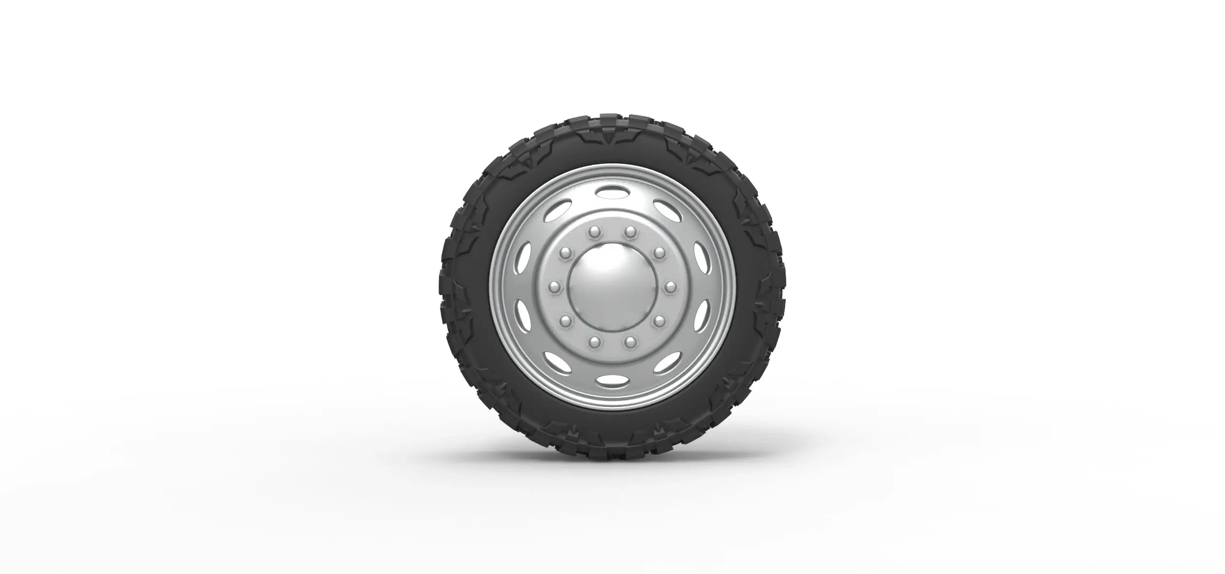 Vehicles & Machinery STL Download - 10 Oval Hole front semi wheel for ...
