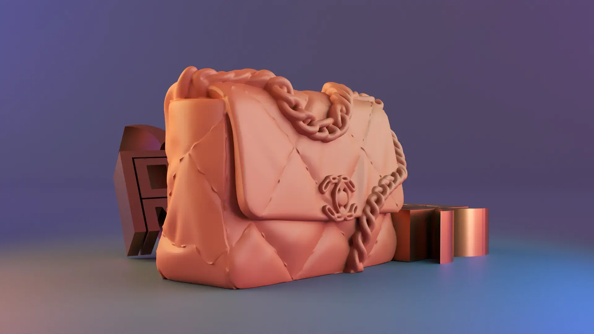 Home Decorations & Ornaments STL Download - Chanel 19 Flap Bag Candle ...