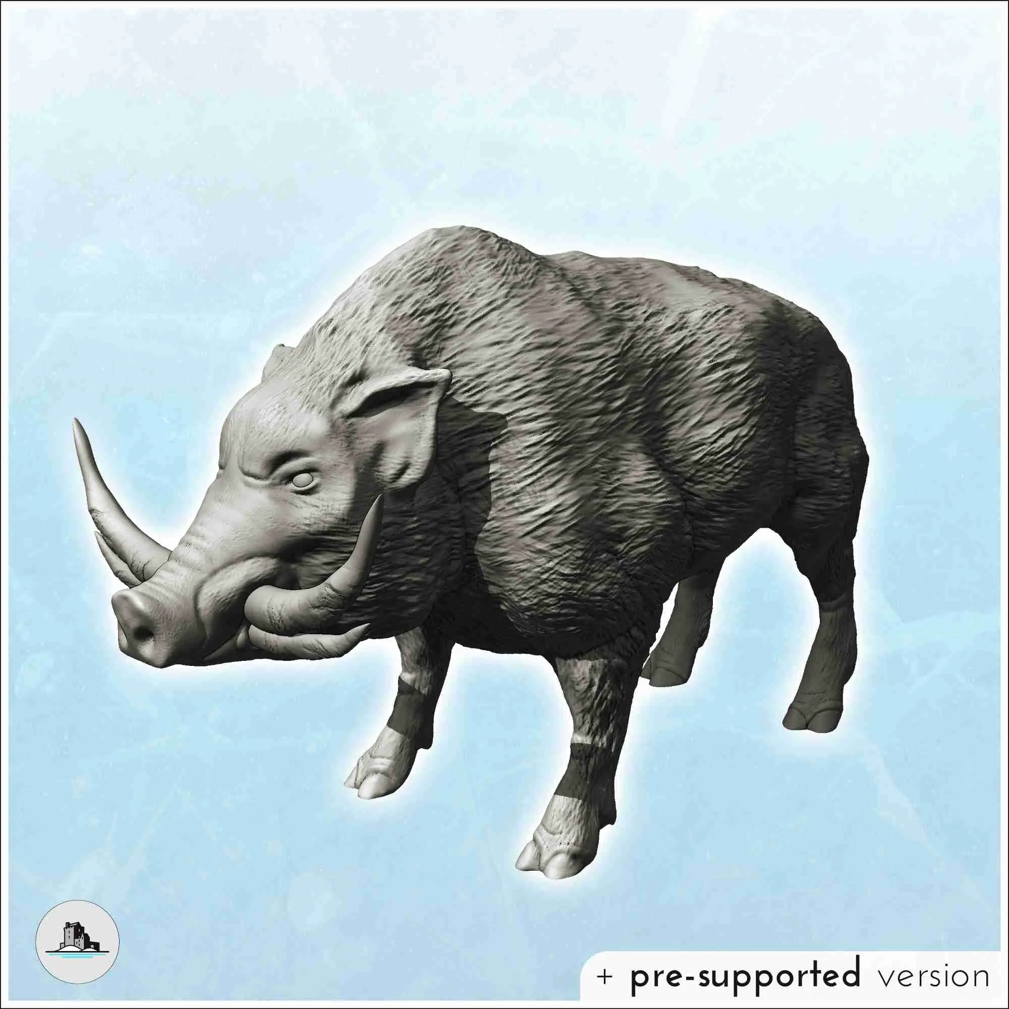 Characters & Creatures STL Download - Boar (2) - miniatures animal RPG ...