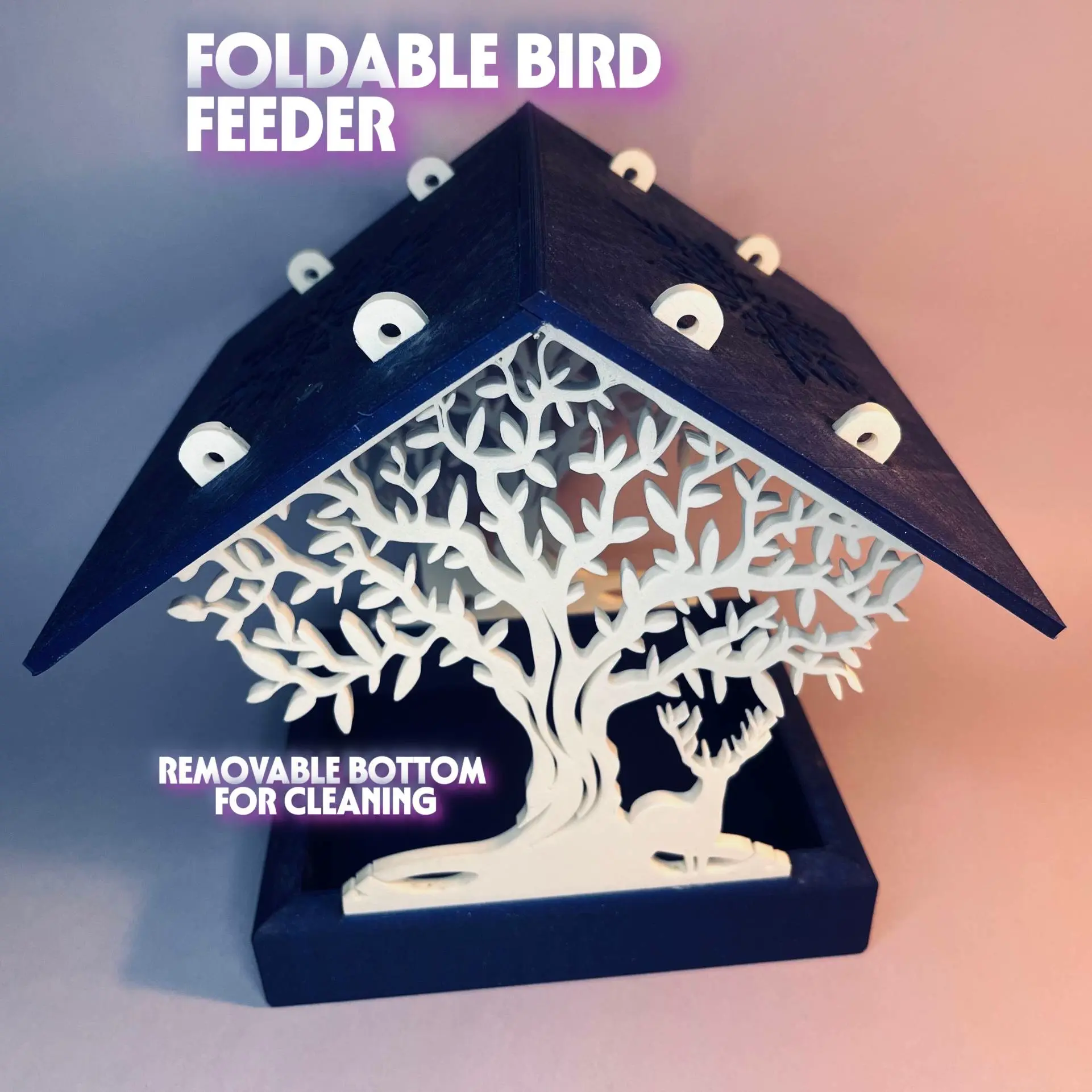 3D Printer Files | 3MF File | Foldable bird feeder with nature design