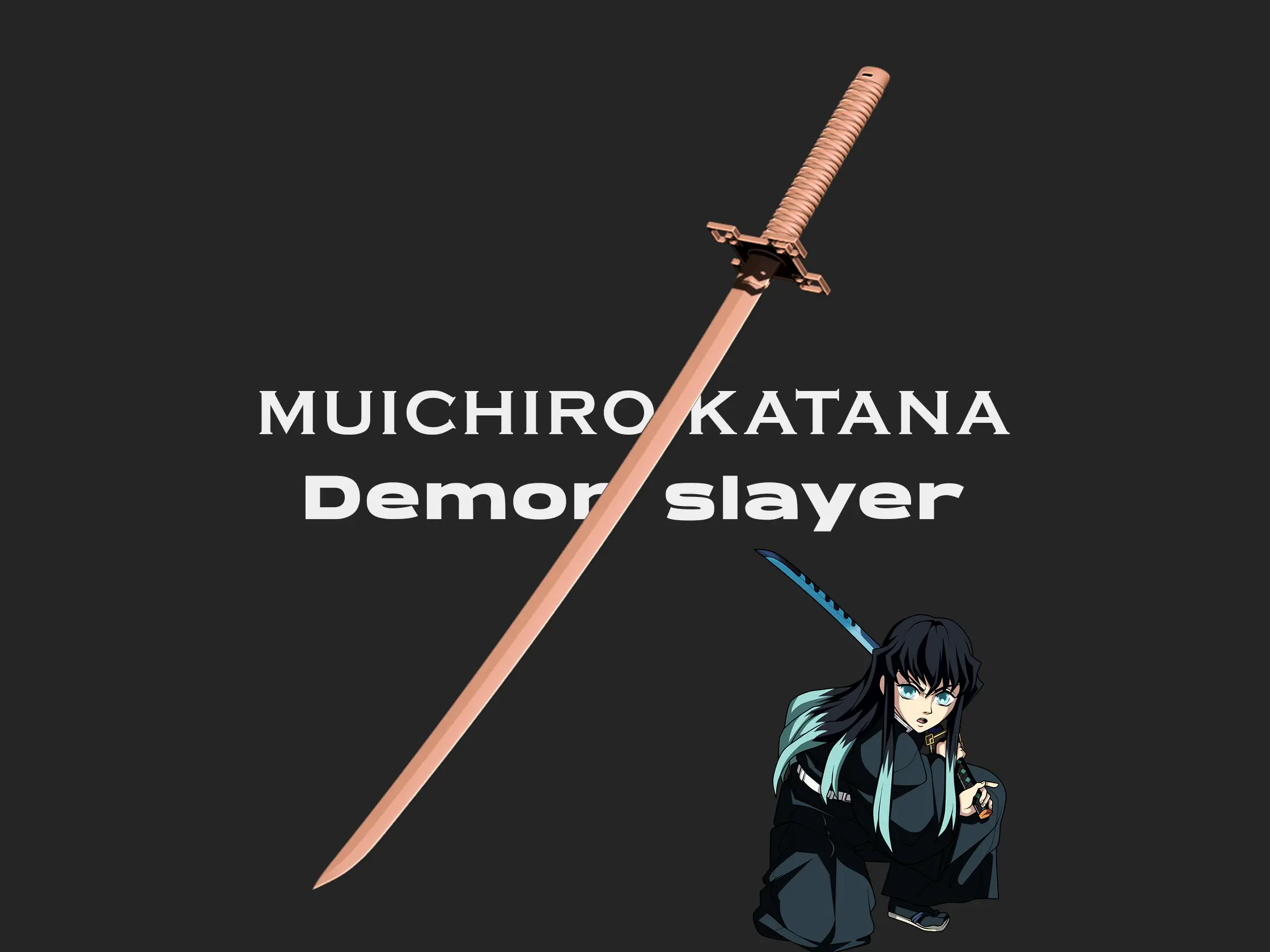 Characters & Creatures STL Download - Muichiro katana Demon slayer 3d ...