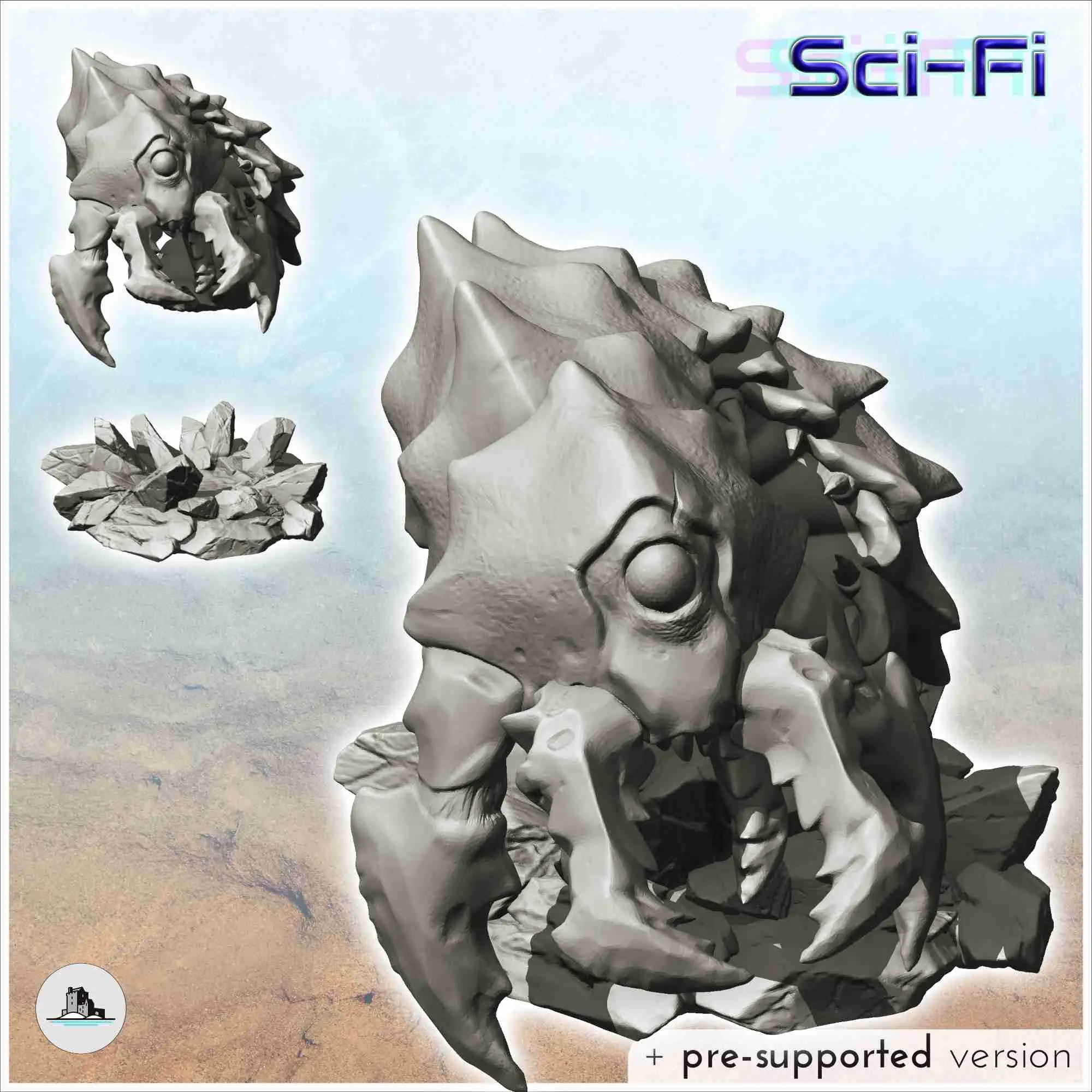 Alien creature coming out of the ground (34) - miniatures fi | 3D ...