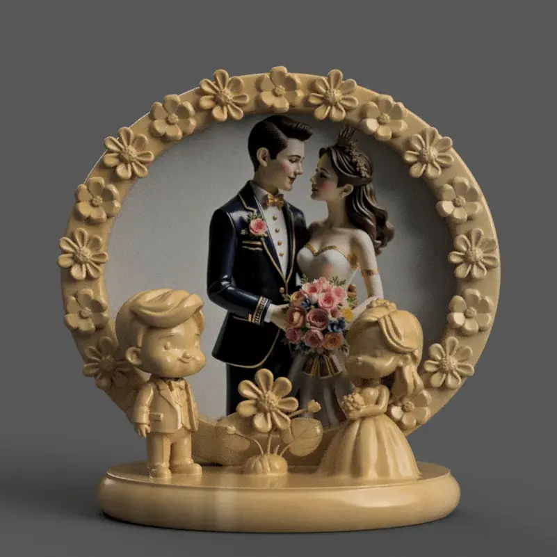Other STL Descarga - Wedding Couple 3D Frame – Romantic STL for ...