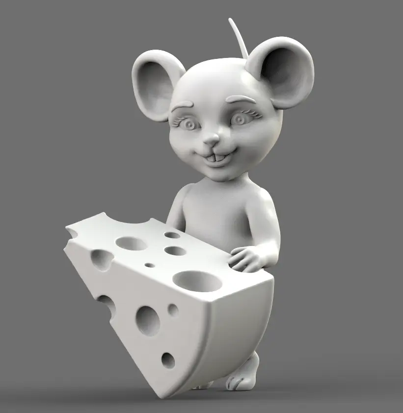 Other STL Download - Mouse with cheeseby Irina 3D