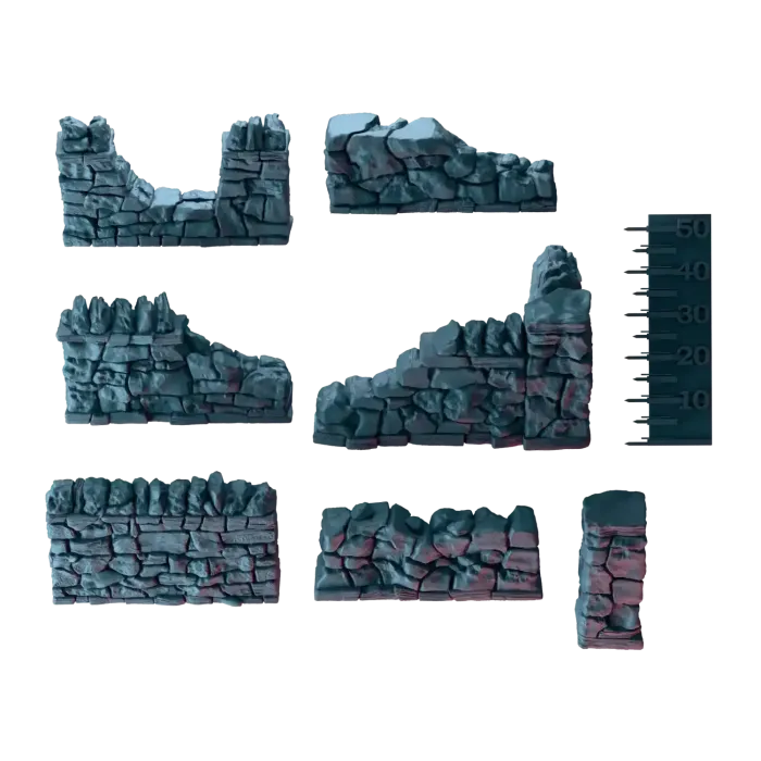 Props & Terrain STL Download - Stone Wallsby Tiny Furniture