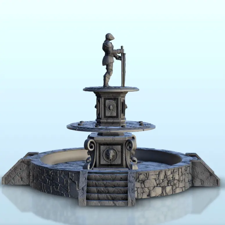 Other STL Download - Fountain with statue - terrain WW2 scenery modern ...