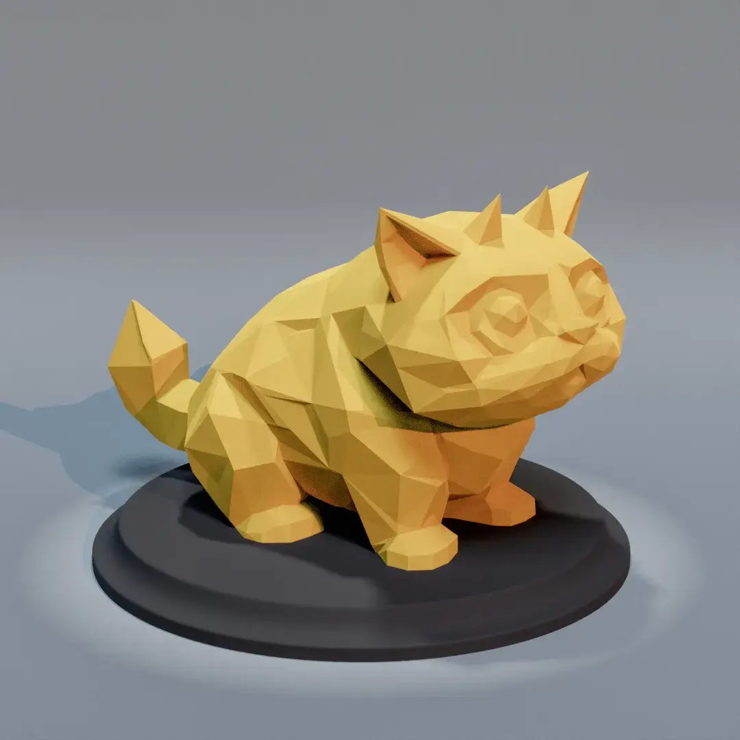 3D Printer Files | 3MF File | Cute Cat - Low Poly | Creality Cloud