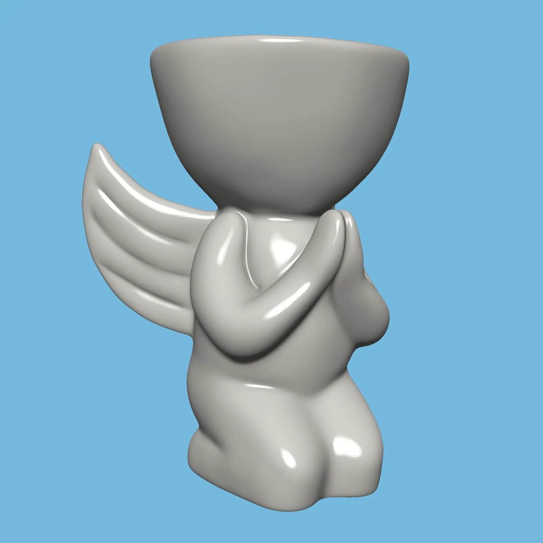 Home Decorations & Ornaments STL Download - Angel pot for cacti or ...