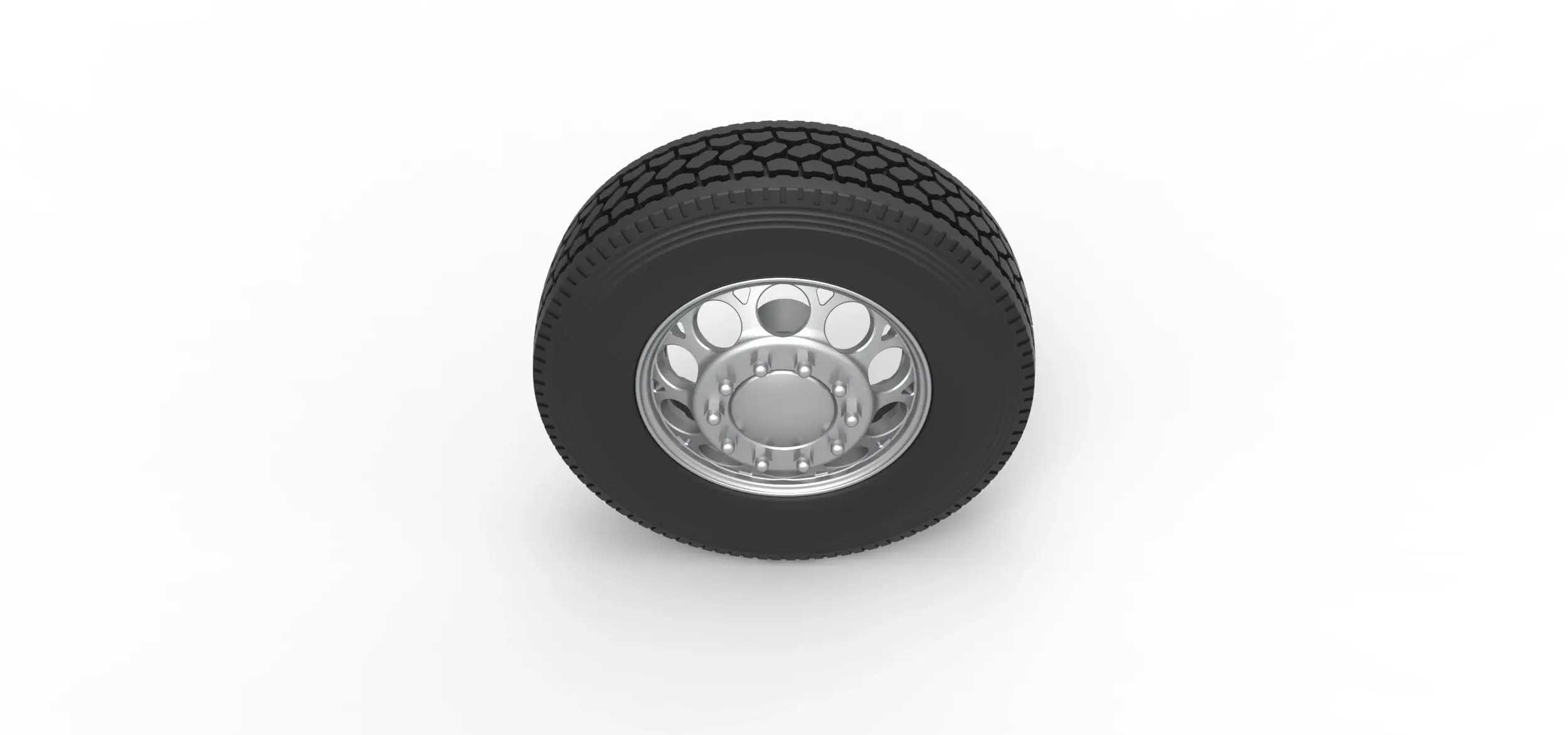 Front custom wheel of semi truck V6 Scale 1:25 | 3D models download ...