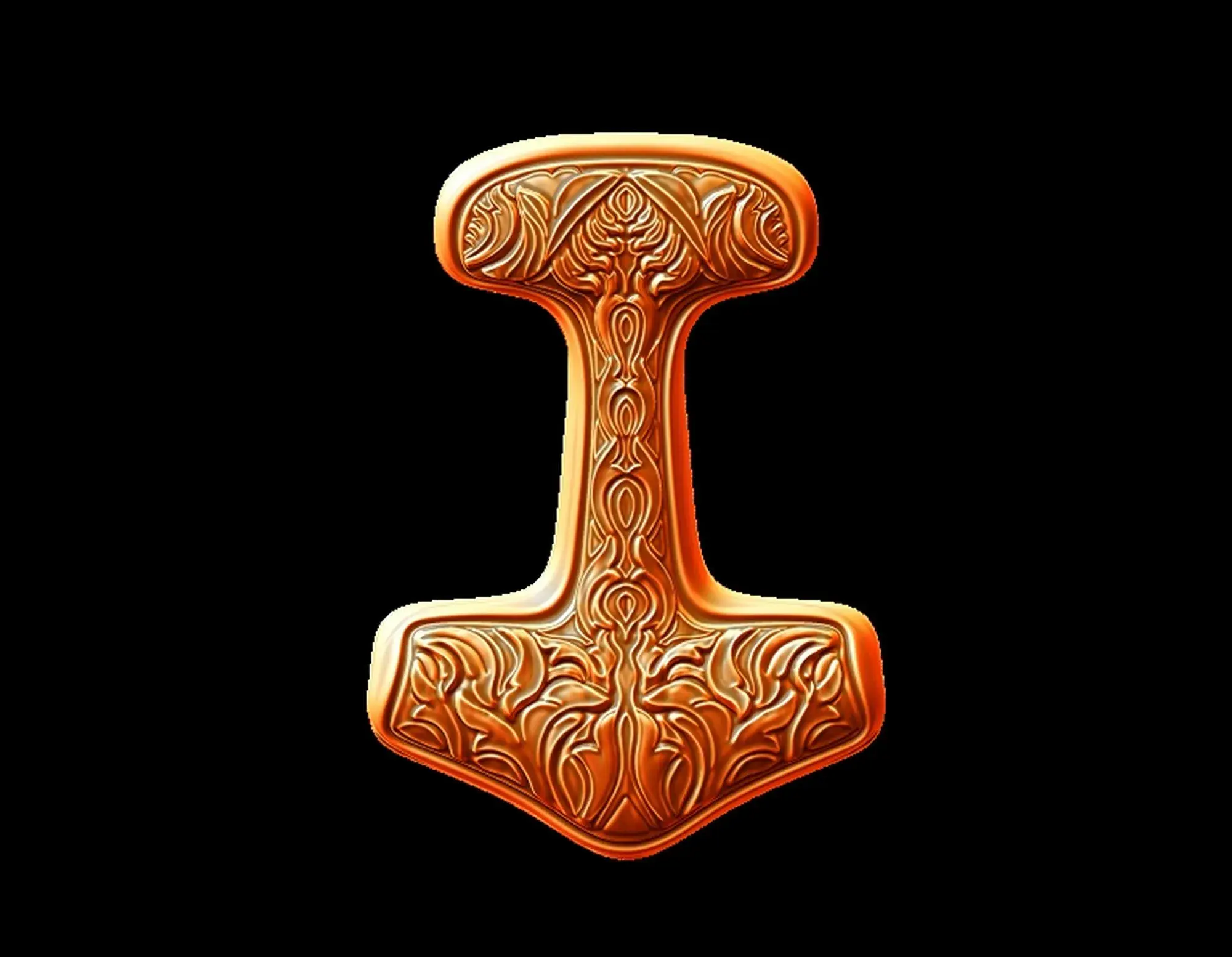 Badges & Coins STL Download - Thor Hammer Pendant 2by Christina3d