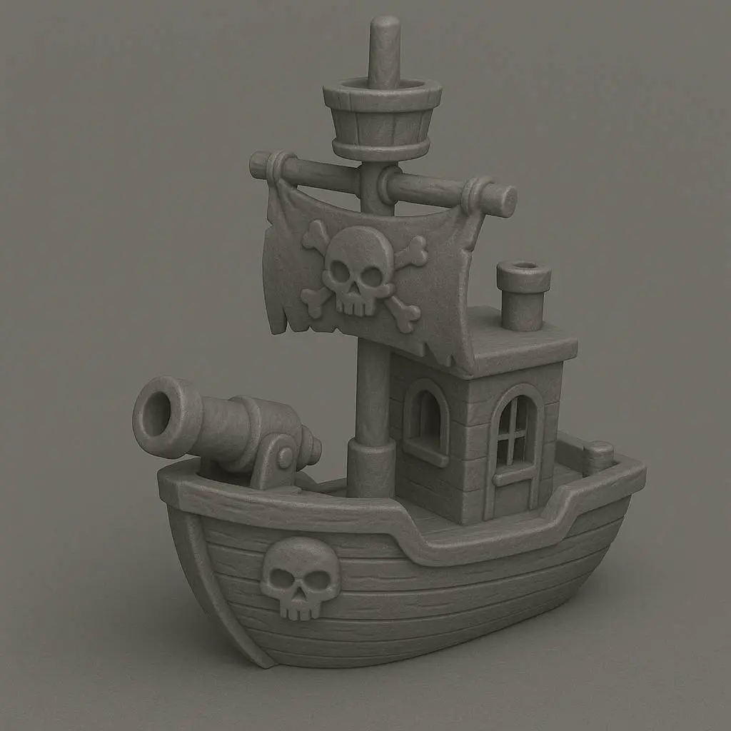 3D Printer Files | 3MF File | pirate benchy boat | Creality Cloud