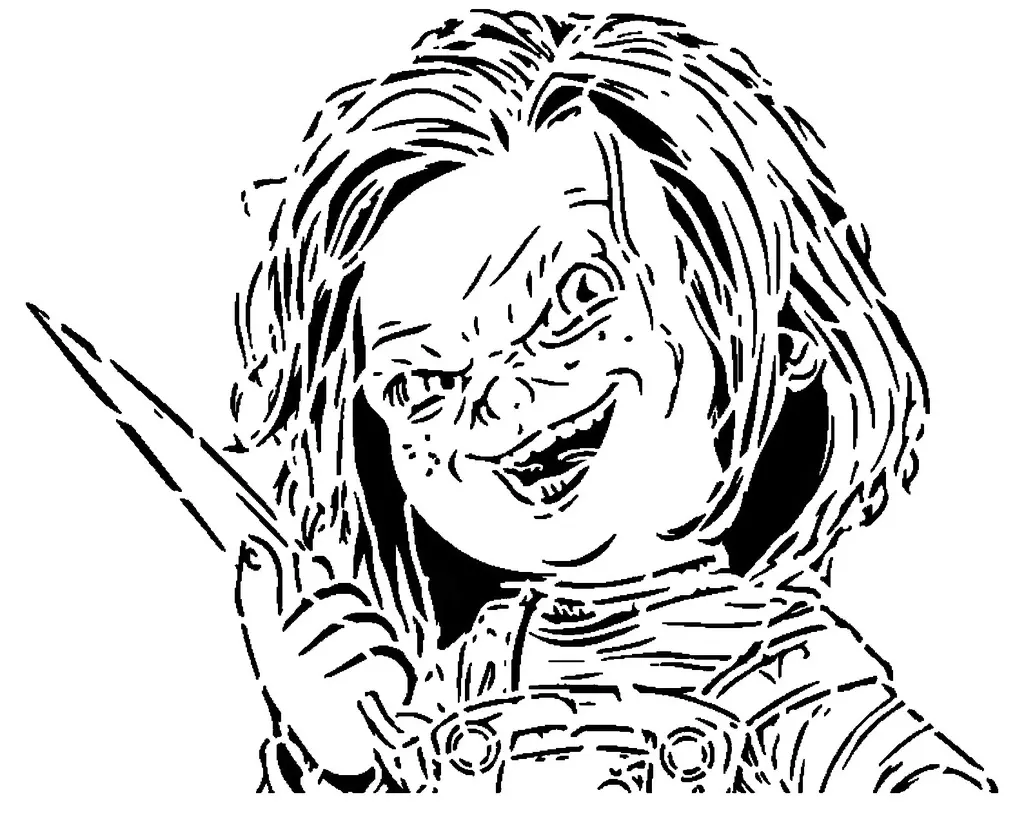 Free Characters & Creatures STL Download - Chucky stencil 2by SMT_M 🦊