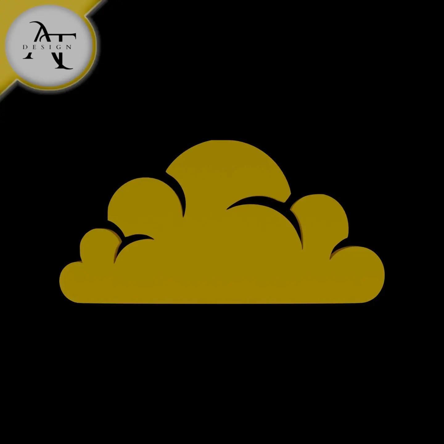 Free Digital Art STL Download - Simple Cloud Symbol - 2D Artby AT Design