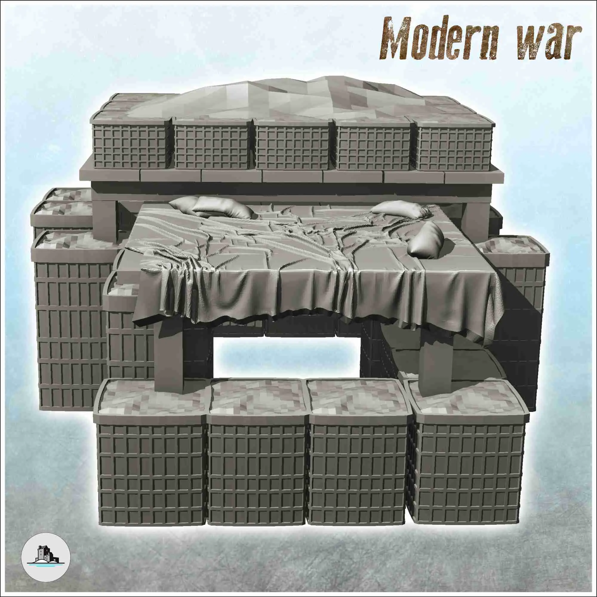 Props & Terrain STL Download - Fortified shooting range with roof and ...