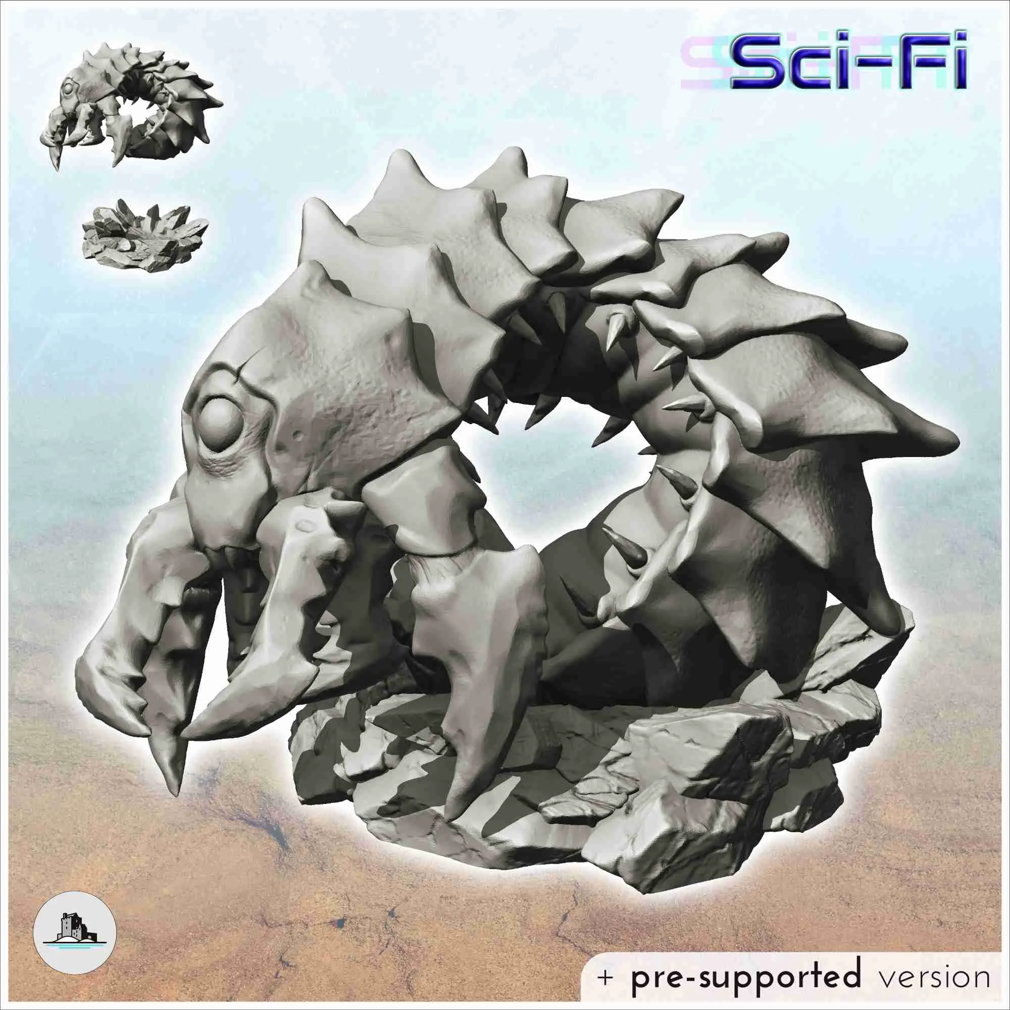Other STL Download - Alien creature coming out of the ground (34 ...
