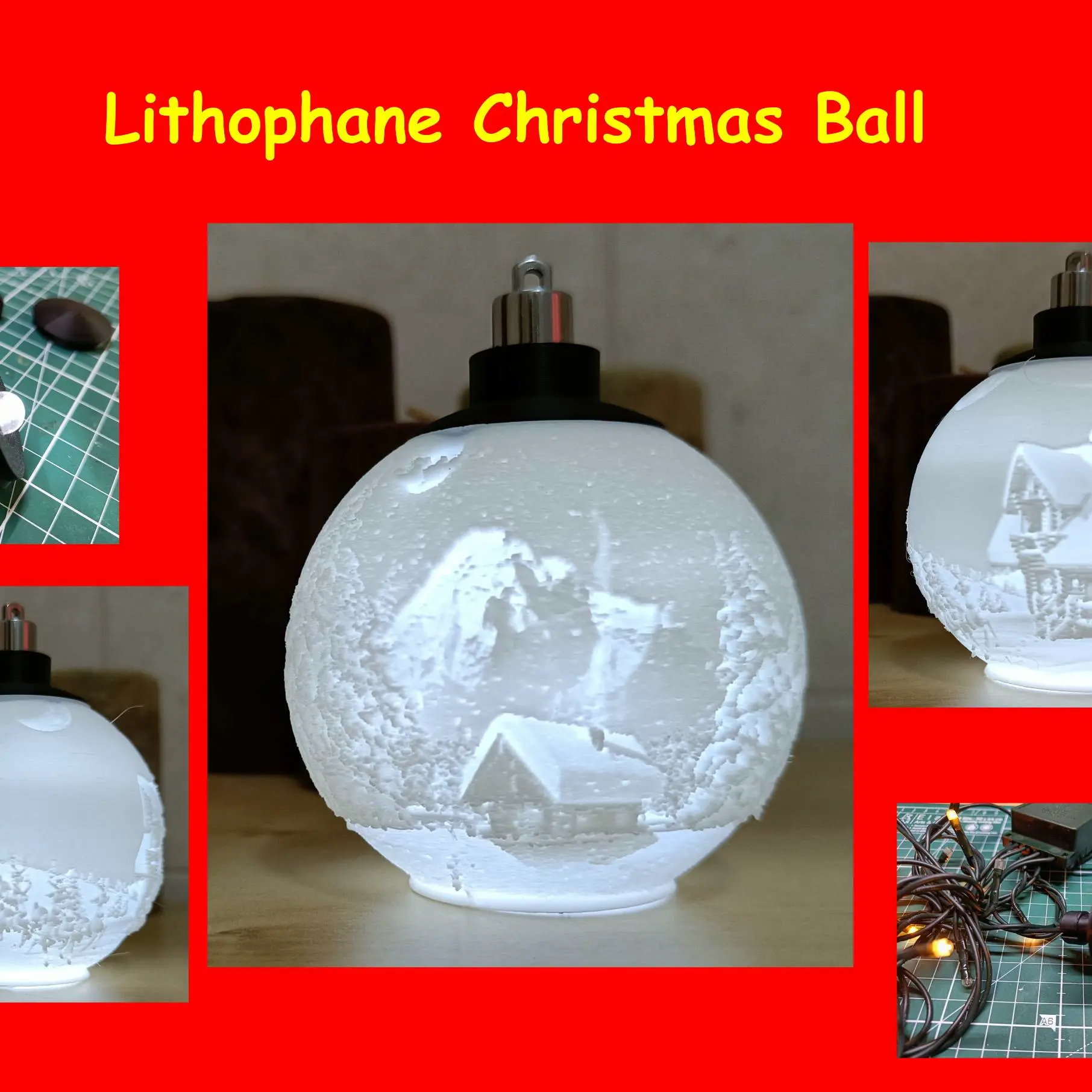 3D Printer Files | 3MF File | Lithophane Christmas Ball | Creality Cloud