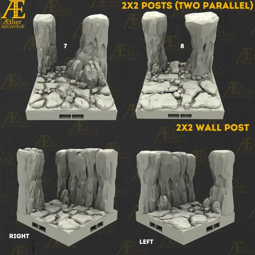 Props & Terrain STL Download - AECAVE0E - Rich Essential Cavernsby Aether Studios