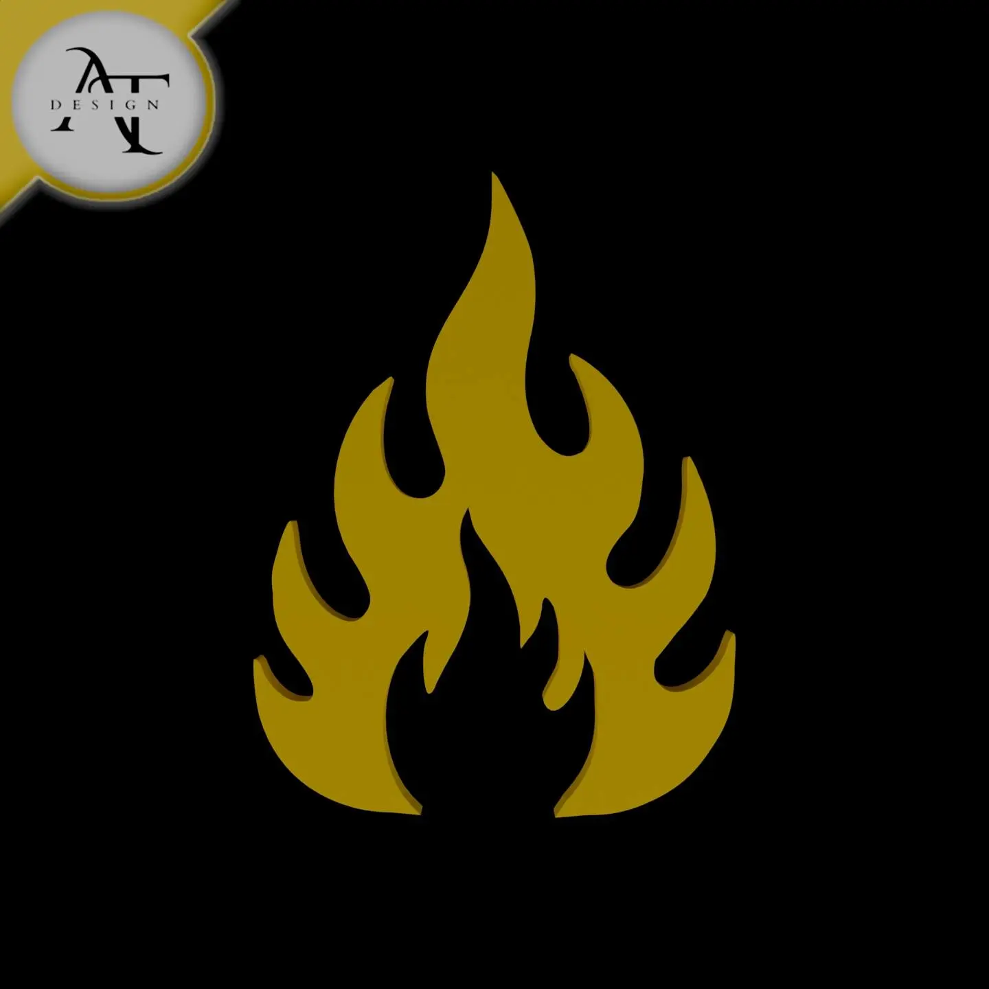 3D Printer Files | 3MF File | Simple Flame Symbol - 2D Art | Creality Cloud