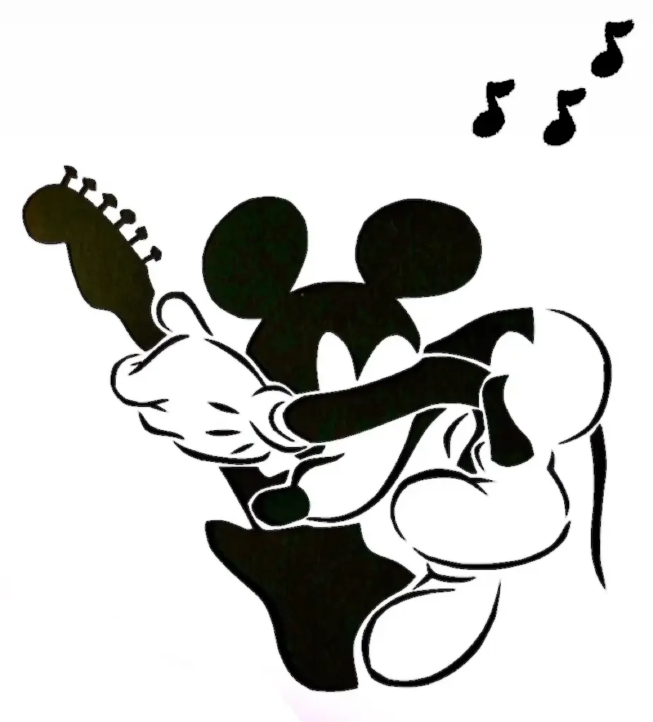 Free Sculptures & Artworks STL Download - Mickey Mouse stencil 6by SMT_M 🦊
