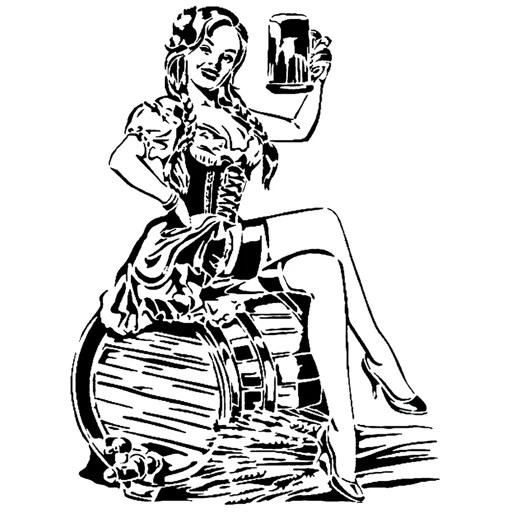 Free Digital Art STL Download - German Girl stencil 2by SMT_M 🦊