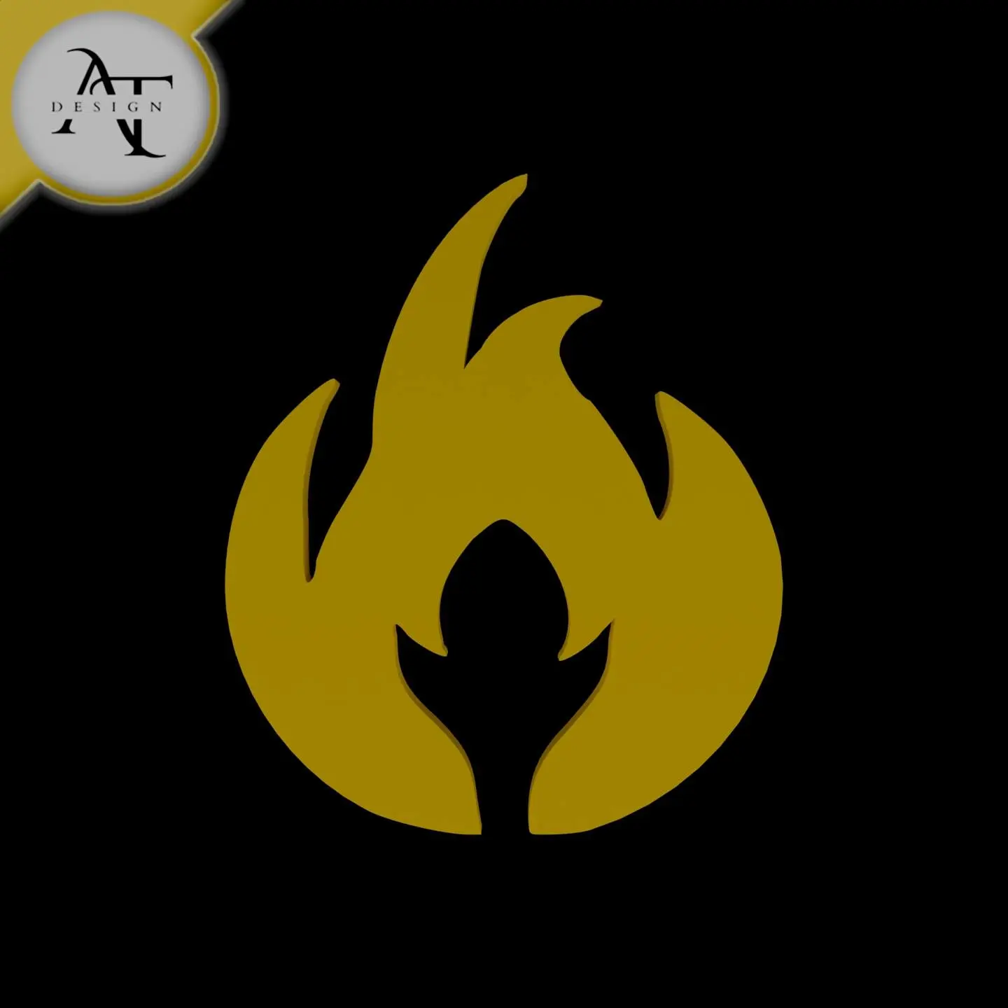 3D Printer Files | 3MF File | Simple Flame Symbol - 2D Art | Creality Cloud