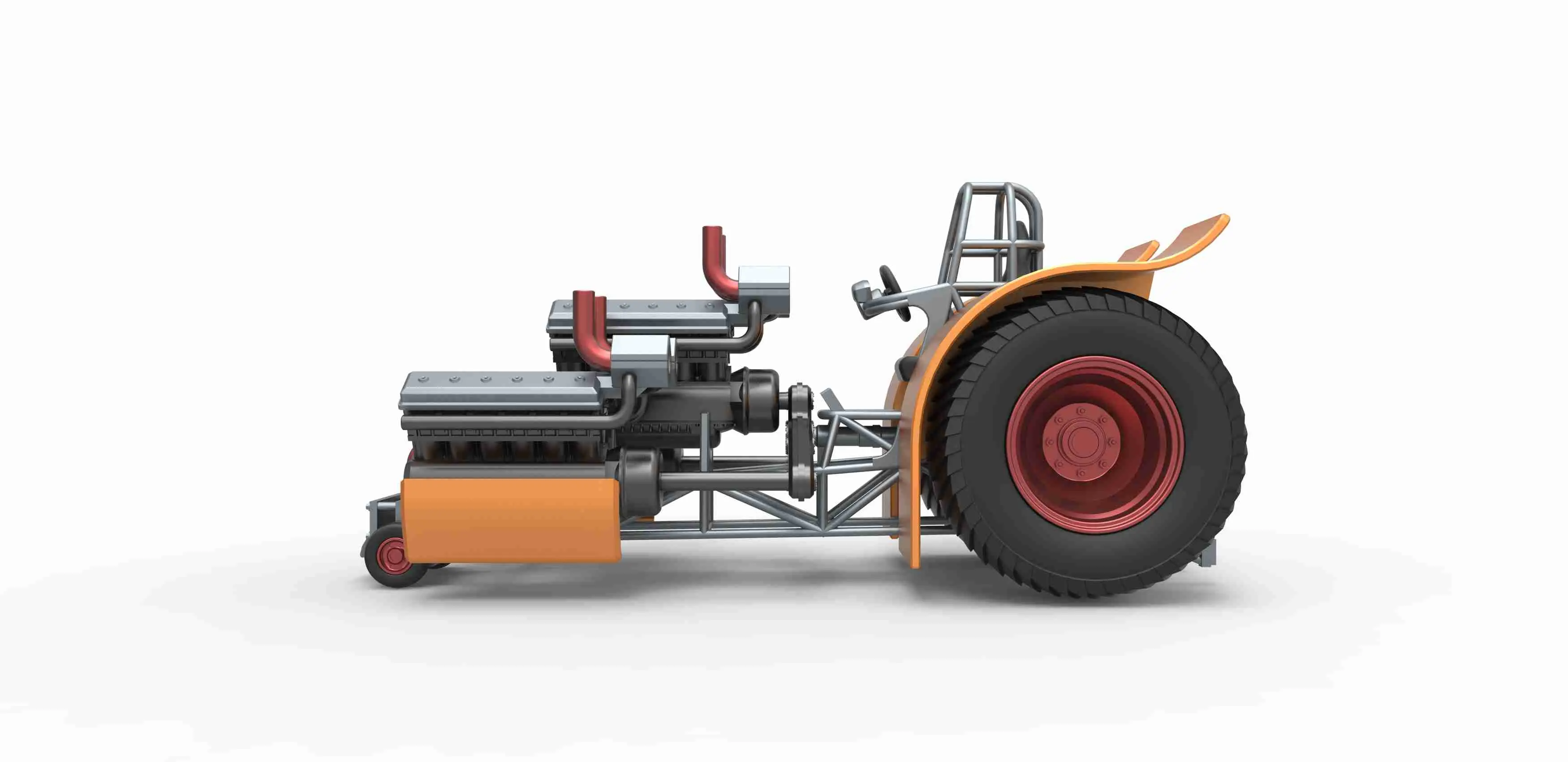 Vehicles & Machinery STL Download - Pulling tractor with 3 turbo ...