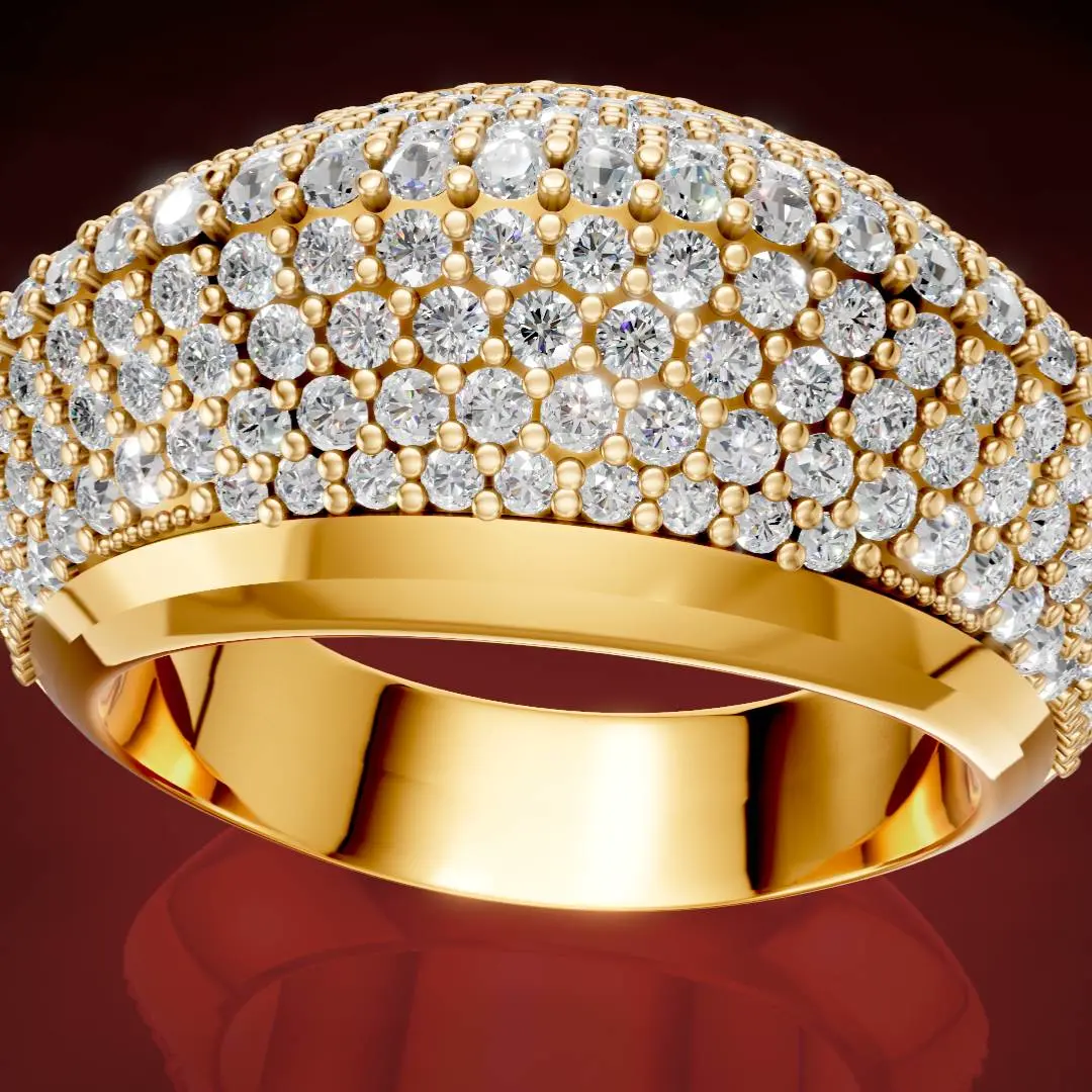 3D Printer Files | 3MF File | Mountain diamond Pave Ring | Creality Cloud