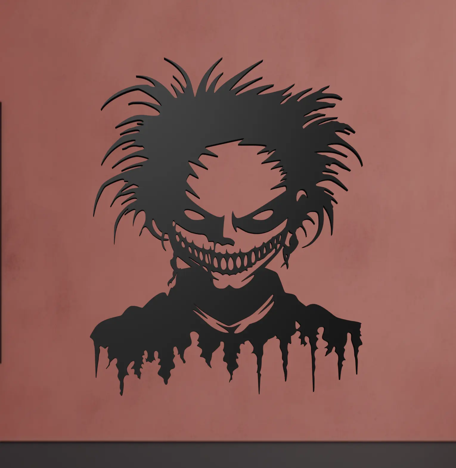 Sculptures & Artworks STL Download - Scary Grin Wall Artby Ri0m0