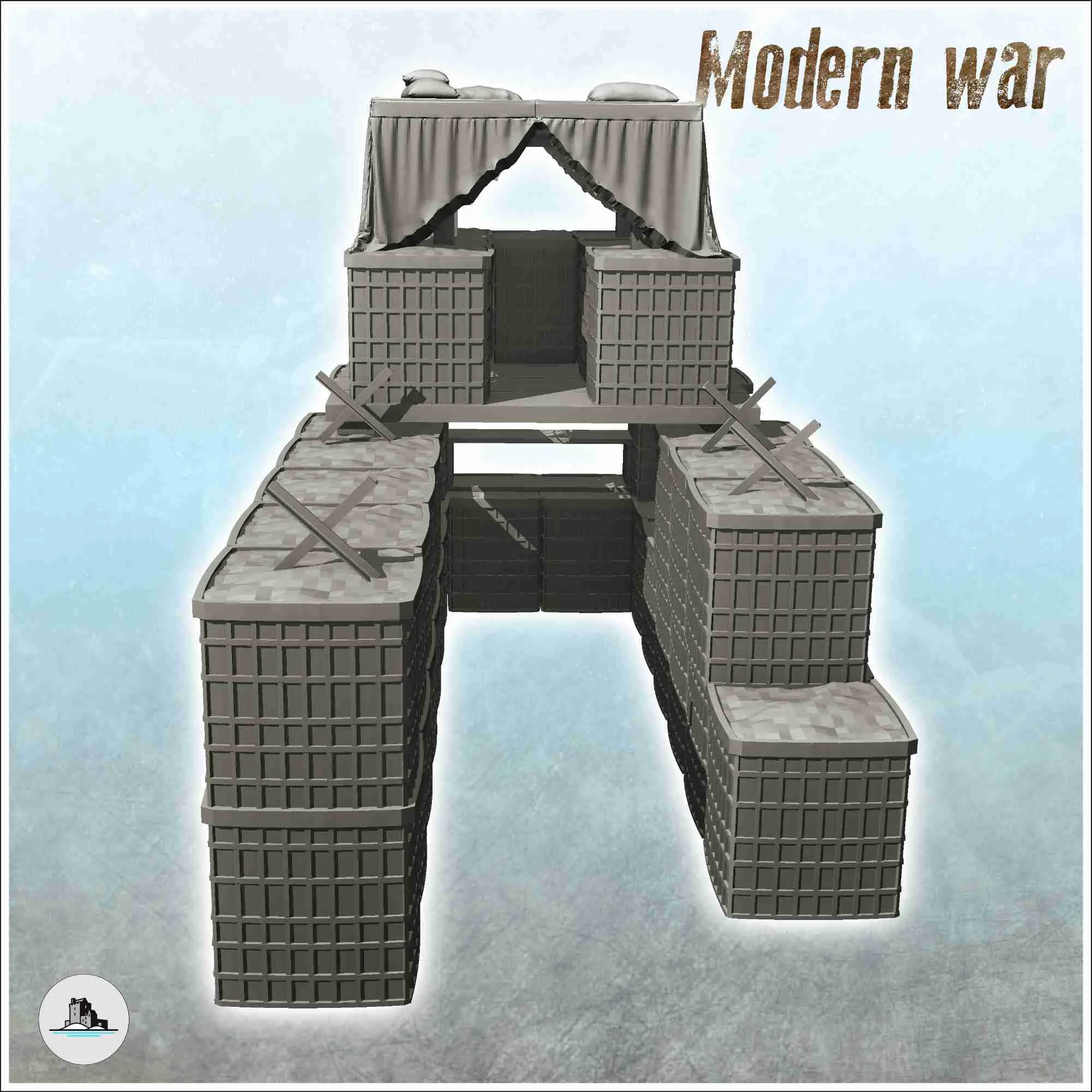 Other STL Download - Fortified shooting range with hesco and barbed ...