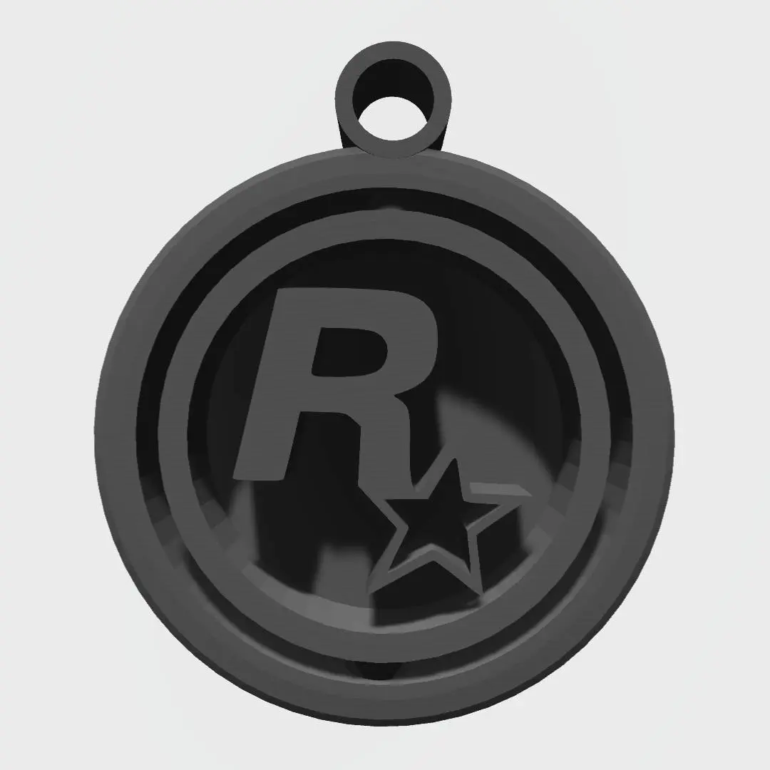 Badges & Coins STL Download - Rockstar keychainby 3D-ATAY