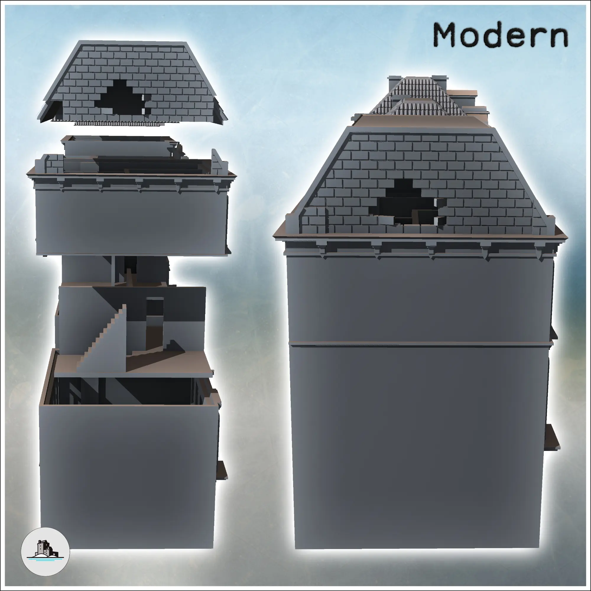 Props & Terrain STL Download - European House Set (Arnhem, Netherlands ...