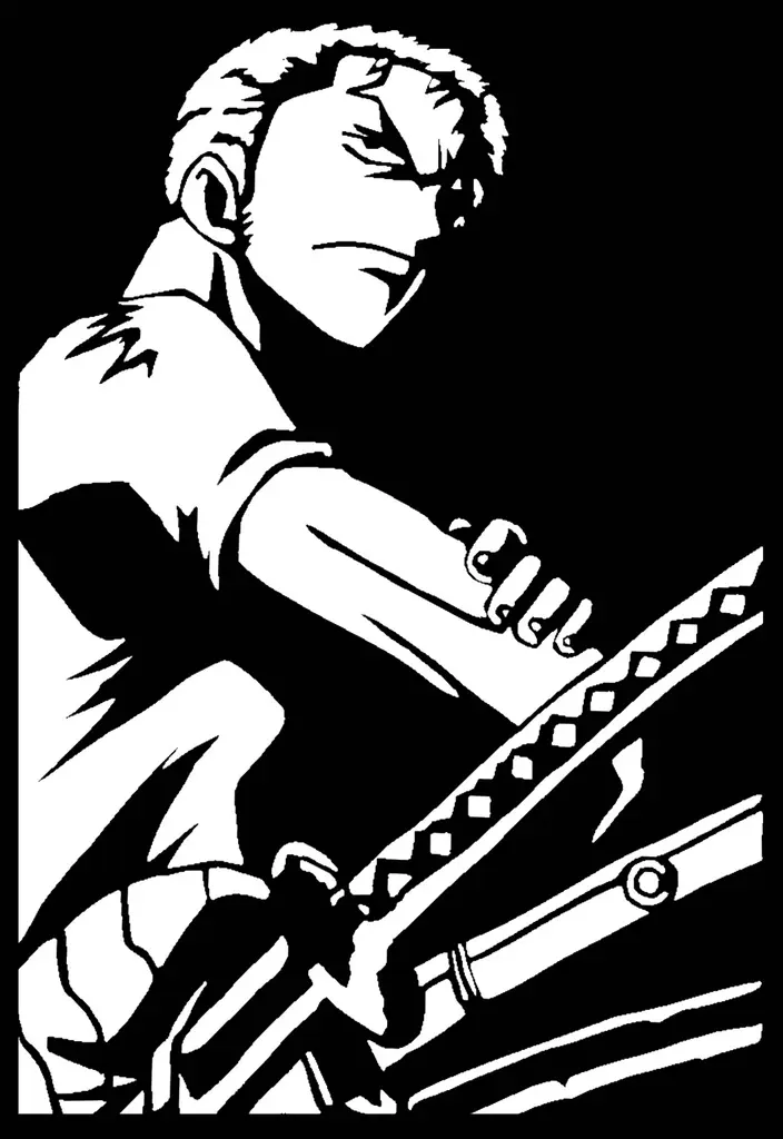 Free Digital Art STL Download - Zoro stencil 5by SMT_M 🦊