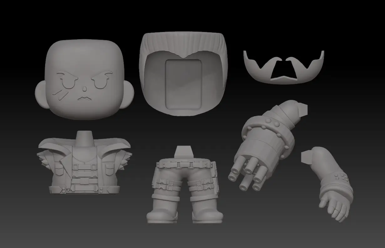 3D Printer Files | 3MF File | FFVII CHIBI : BARRET WALLACE | Creality Cloud