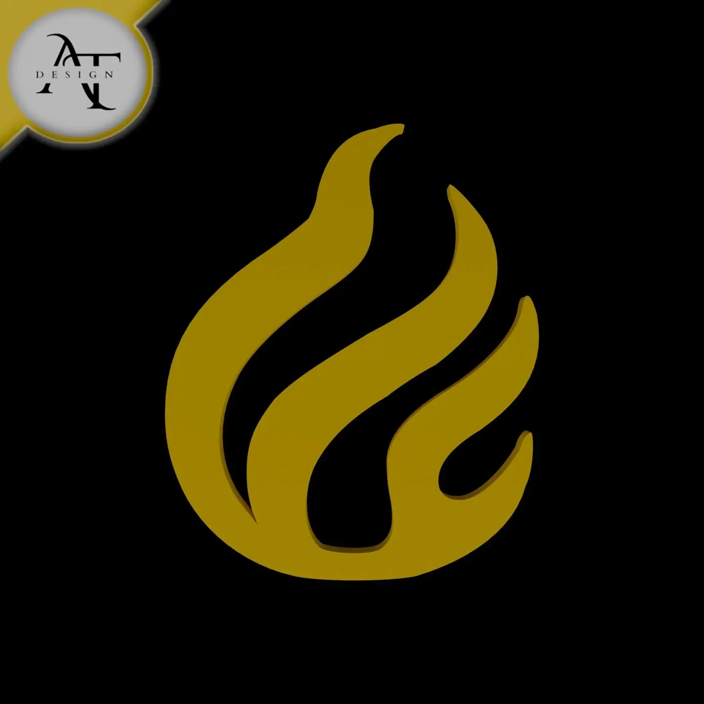 3D Printer Files | 3MF File | Simple Flame Symbol - 2D Art | Creality Cloud