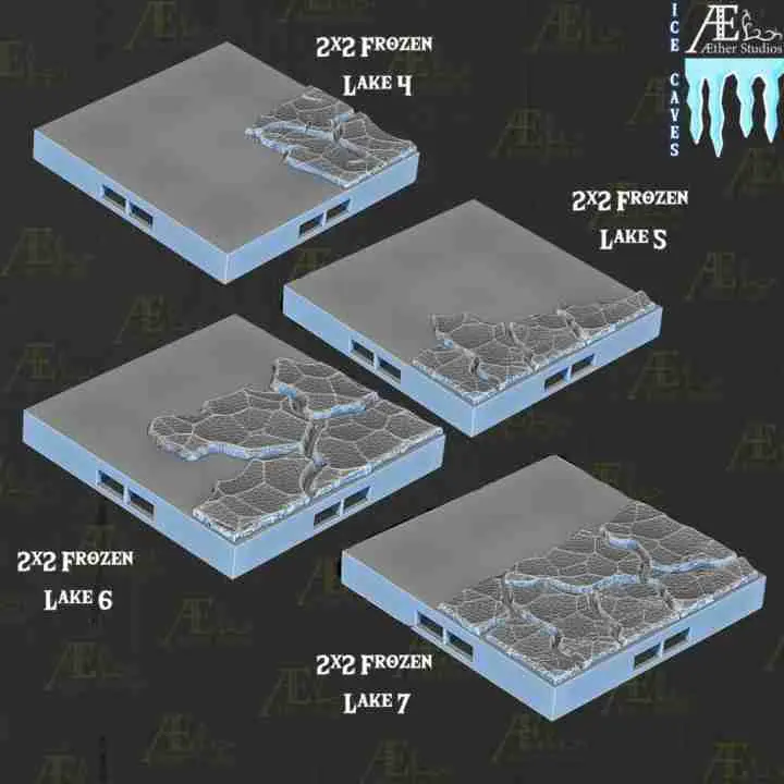 Props & Terrain STL Download - AEICCV7 - Frozen Lakeby Aether Studios