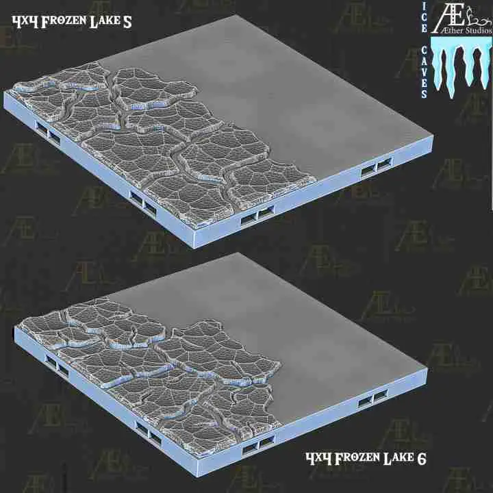 Props & Terrain STL Download - AEICCV7 - Frozen Lakeby Aether Studios