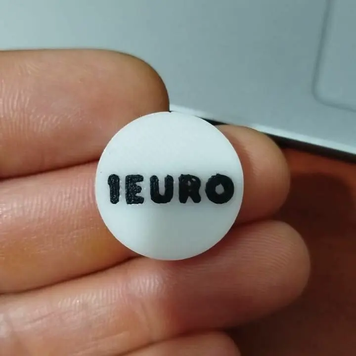 Free Badges & Coins STL Download - 1 euro moneta per carrello della ...